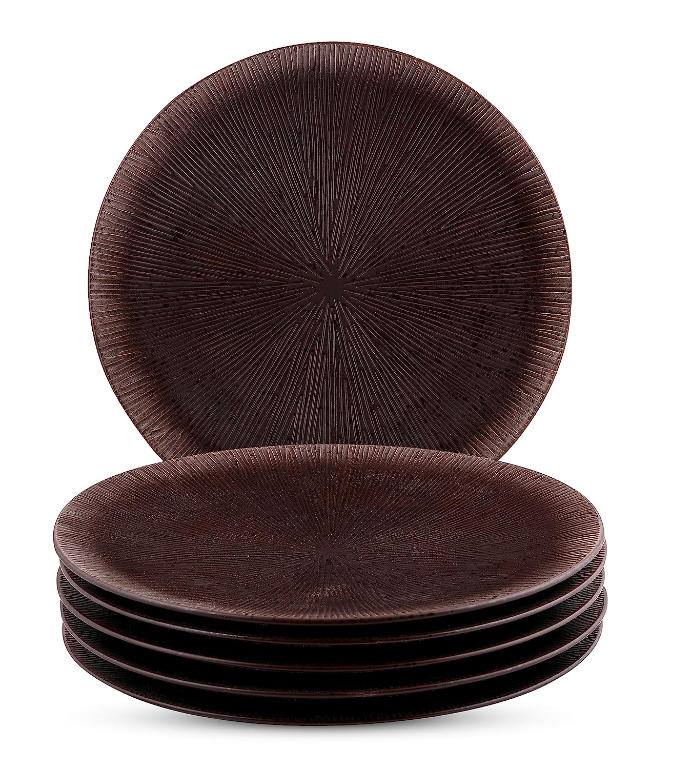 Rustic Brown Full Plate Set of 6 pc 27cm – Hitkari Potteries