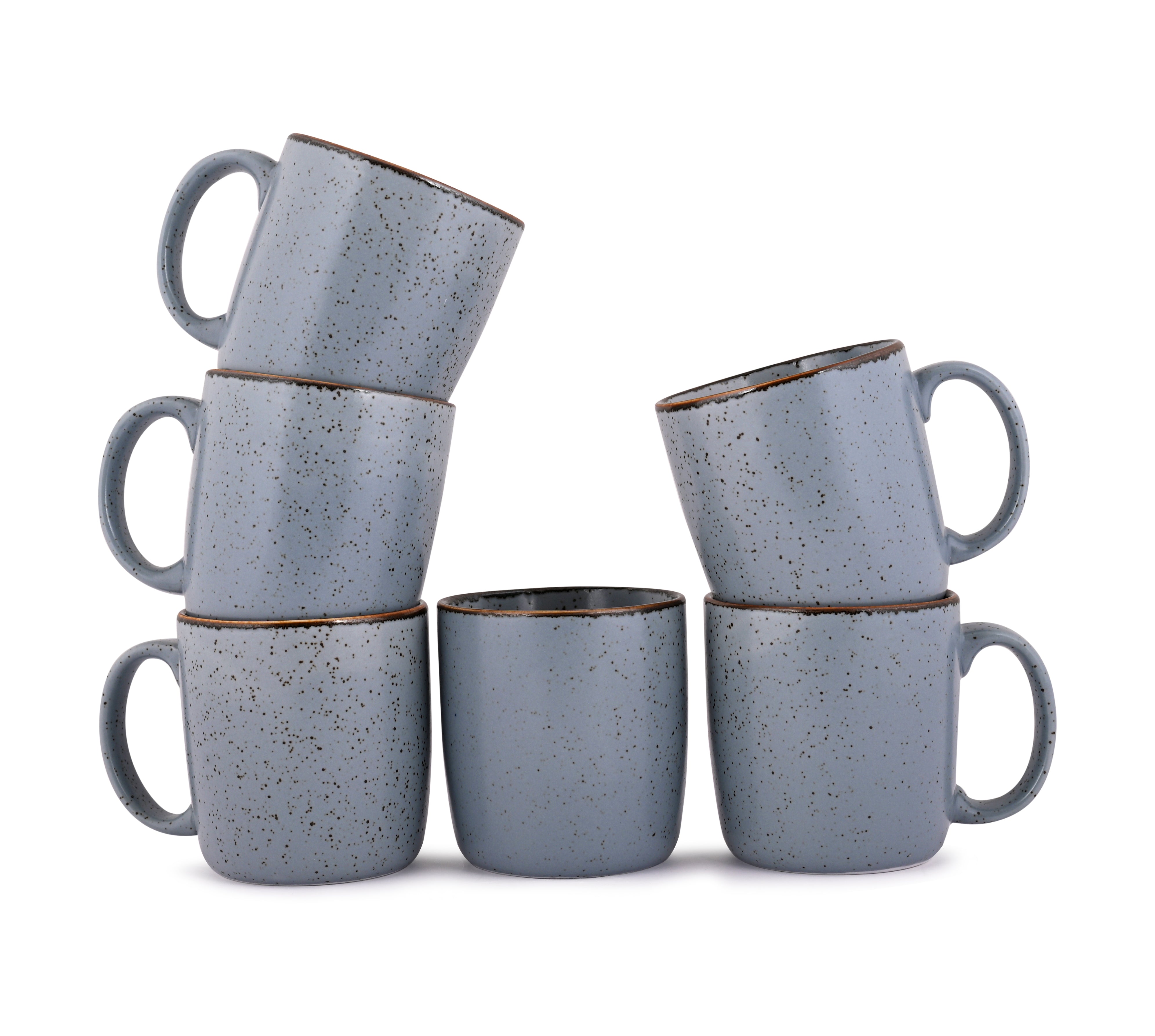 MATT GREY SKY COFFEE MUGS SET OF 6 (SL-35) – Hitkari Potteries