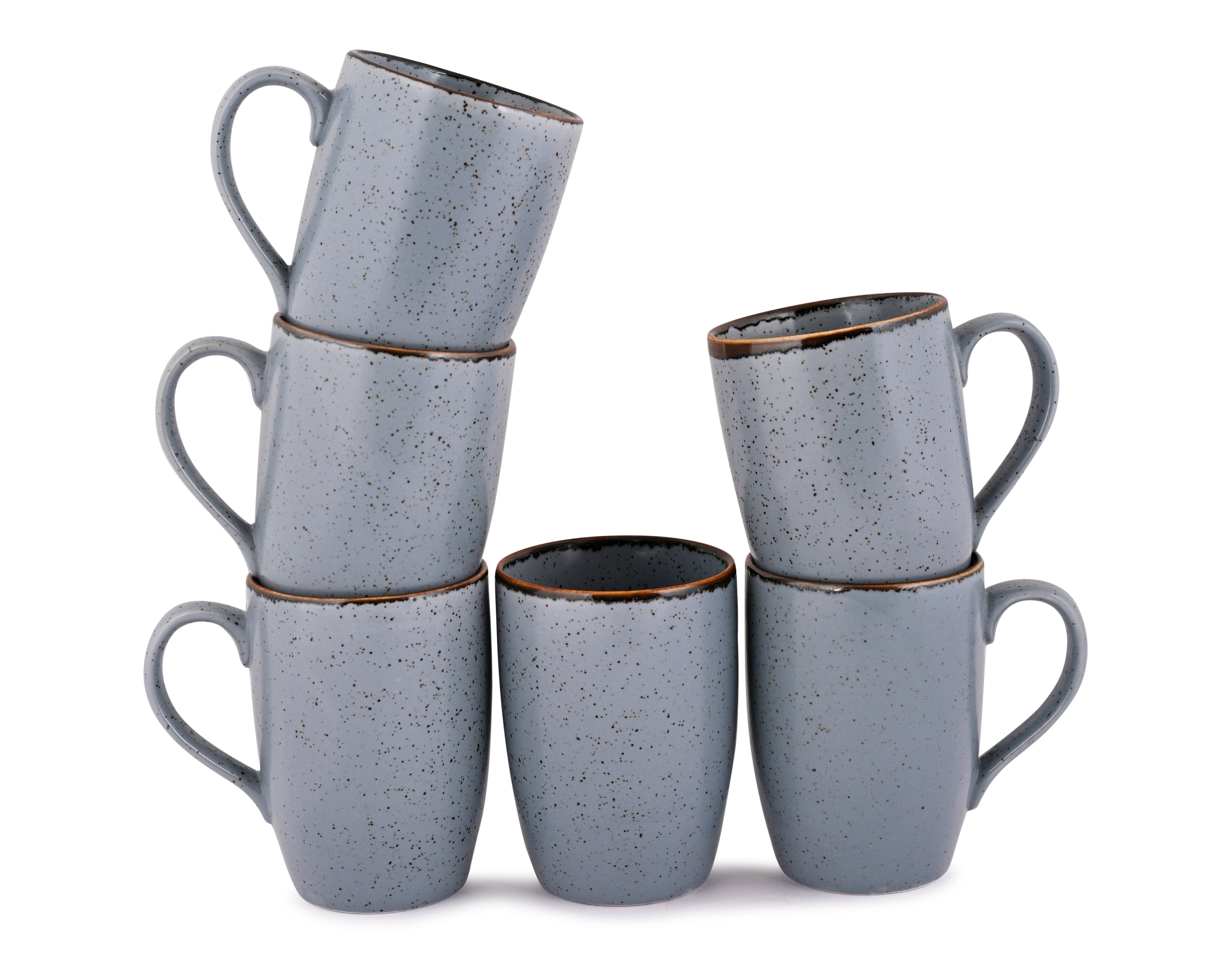 MATT GREY SKY COFFEE MUGS SET OF 6 (SL-35) – Hitkari Potteries