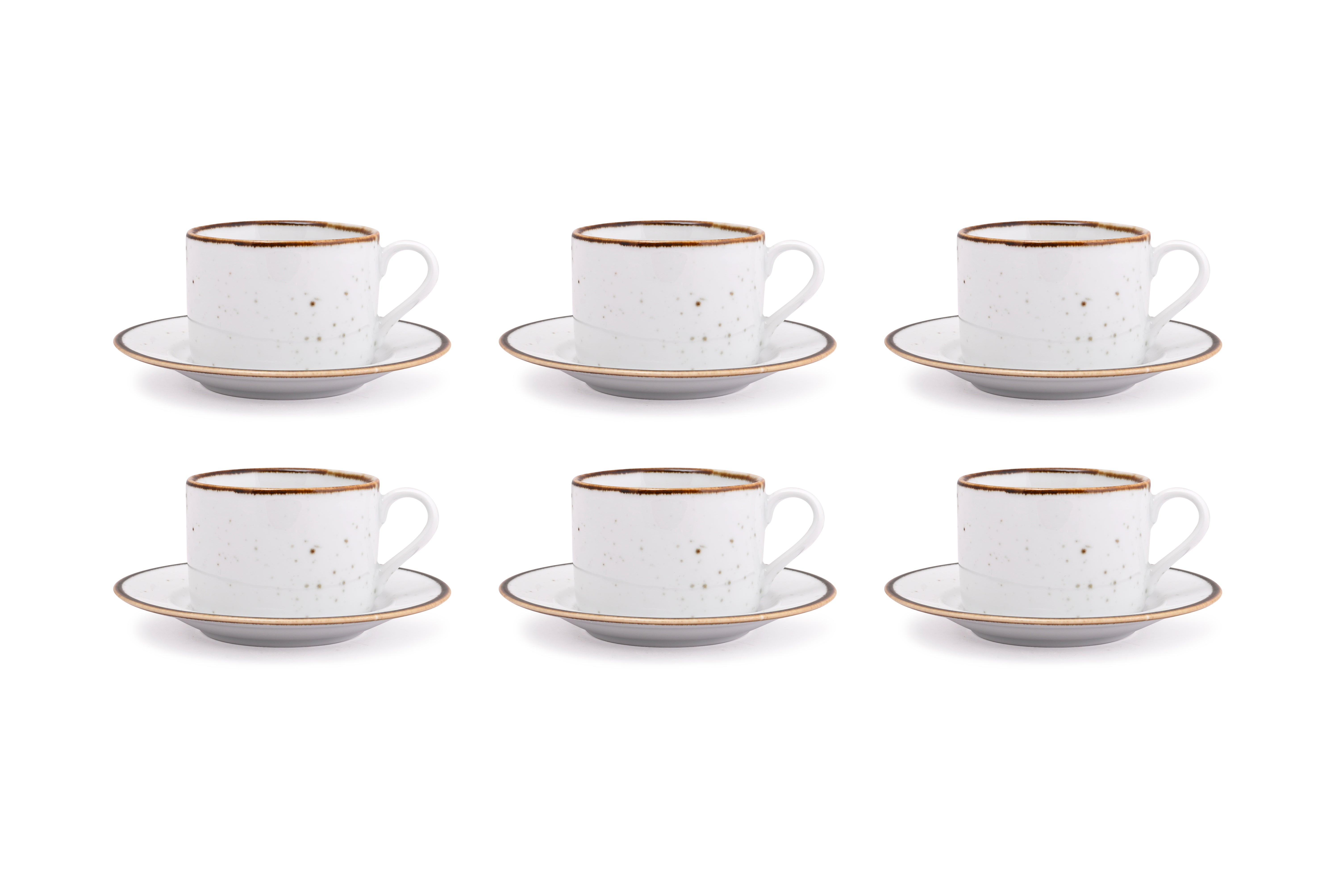 White Sparkle - 12 PC. CUP AND SAUCER SET (AP - 101) – Hitkari Potteries
