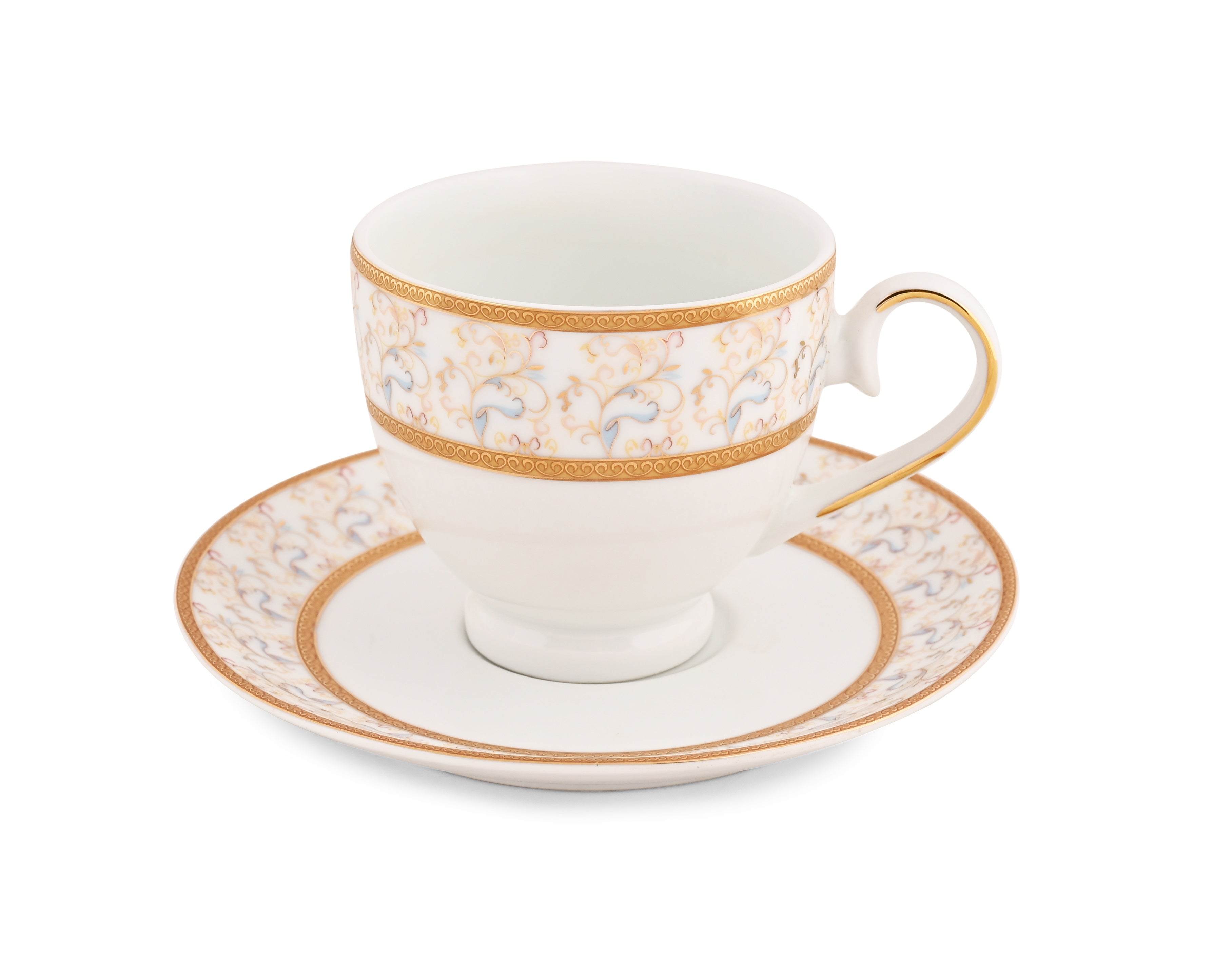 Rainbow Gold Cups & Saucer Set for 6 pc – Hitkari Potteries