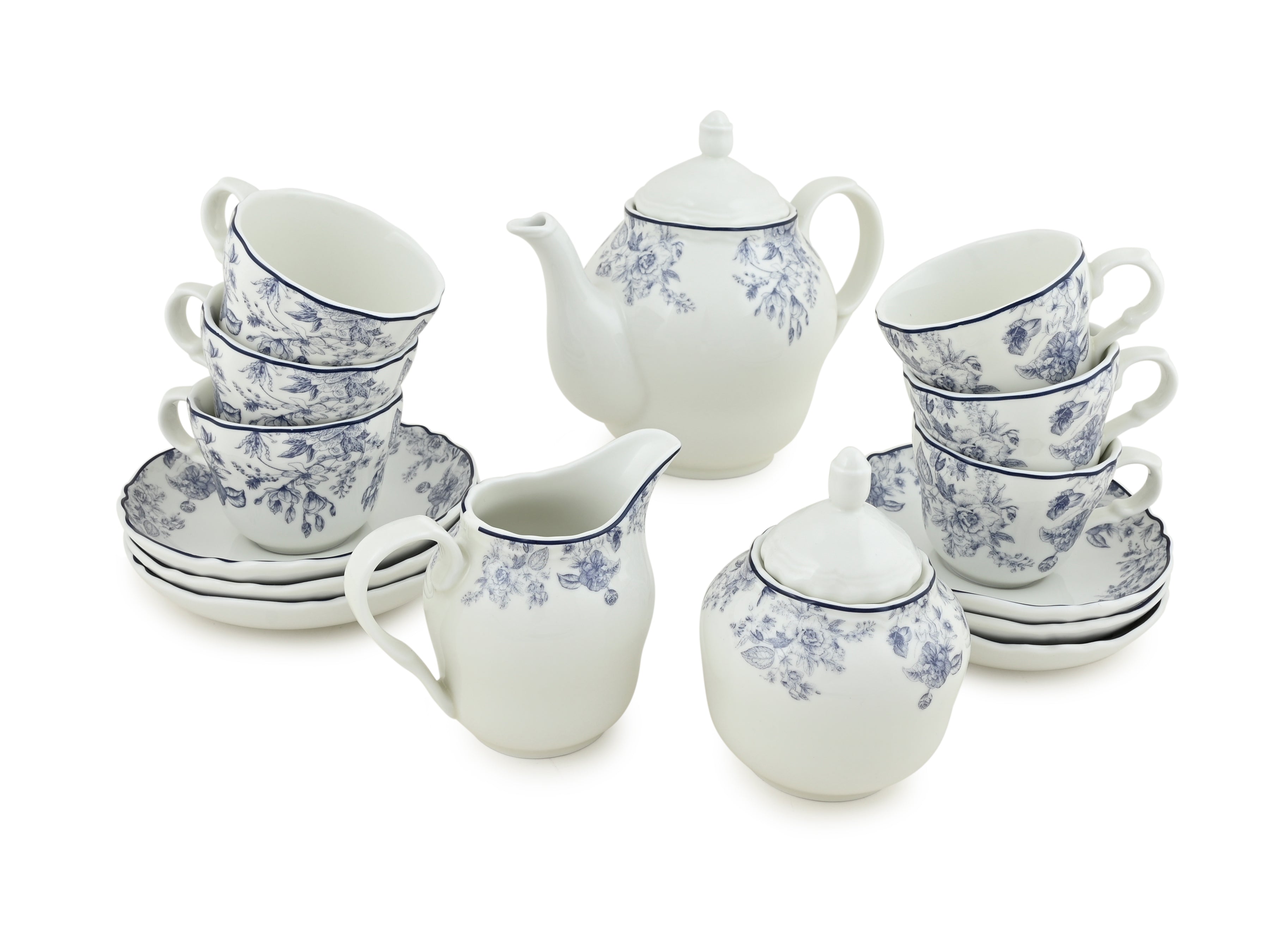 Hitkari Porcelain Persian Blue Tea Set 17 Pc. – Hitkari Potteries