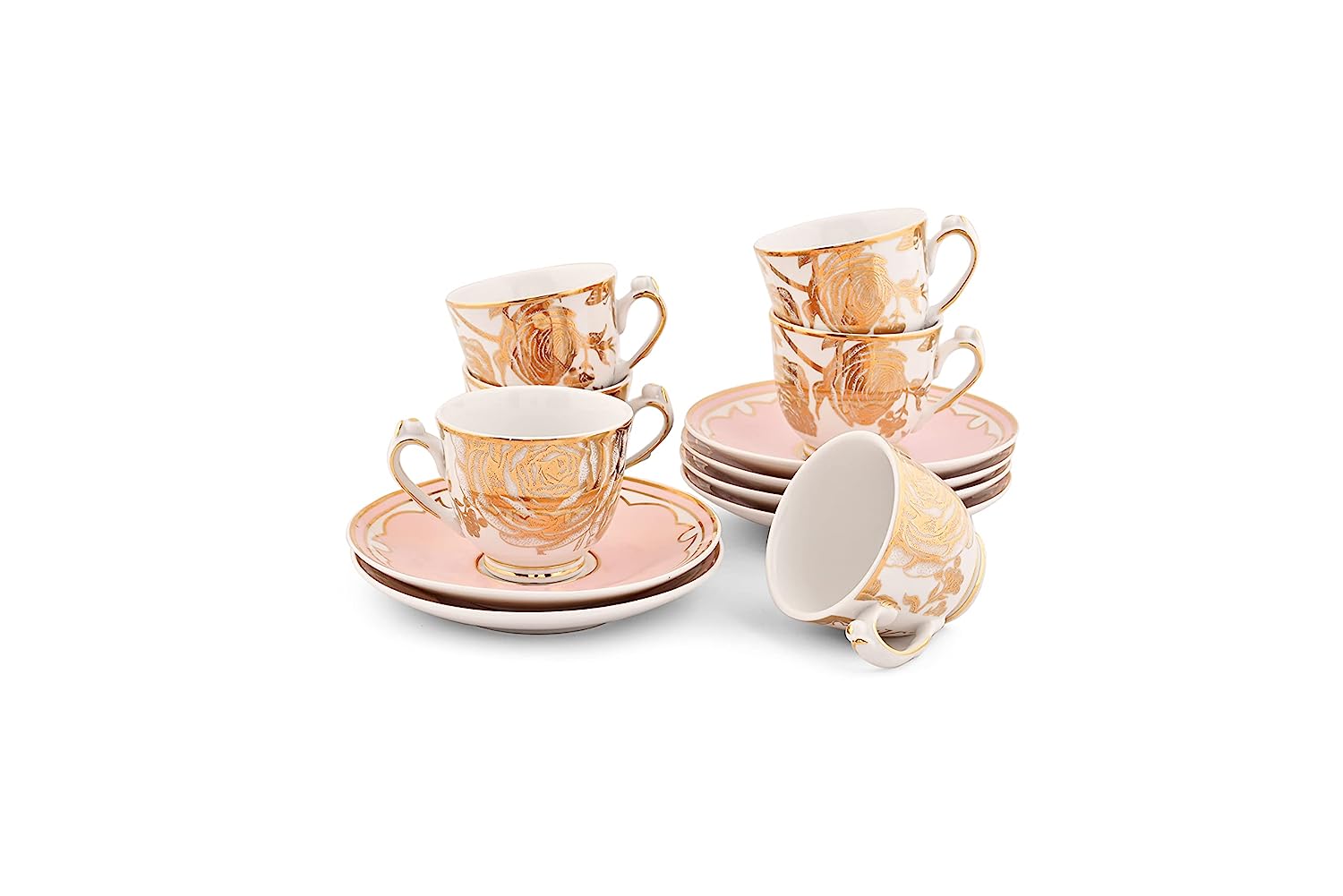 MIMOSA - 12 PC. COFFEE CUP & SAUCER – Hitkari Potteries